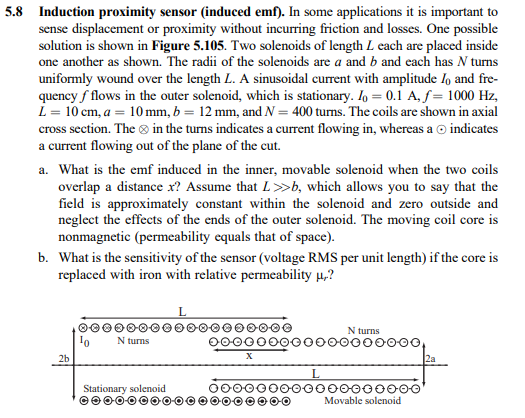 Solved 5.8 Induction proximity sensor (induced emf). In some | Chegg.com
