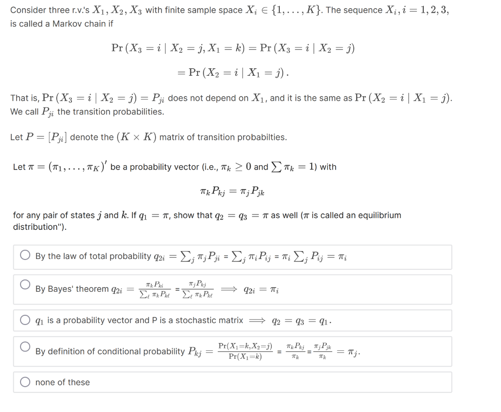 Solved Consider three r.v.'s X1,X2,X3 with finite sample | Chegg.com