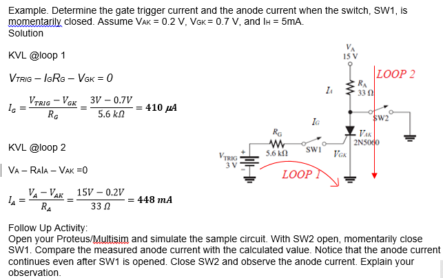 Solved Example. Determine the gate trigger current and the | Chegg.com