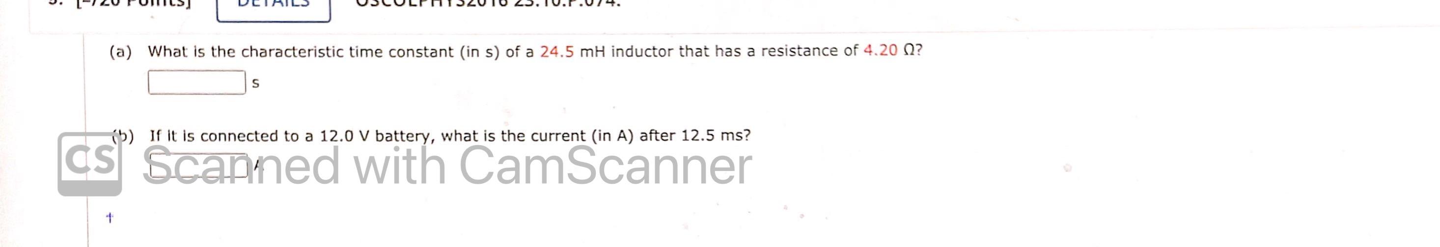 Solved 9. (a) What is the characteristic time constant (in | Chegg.com