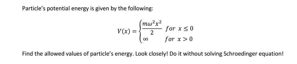 Solved Particle's potential energy is given by the | Chegg.com