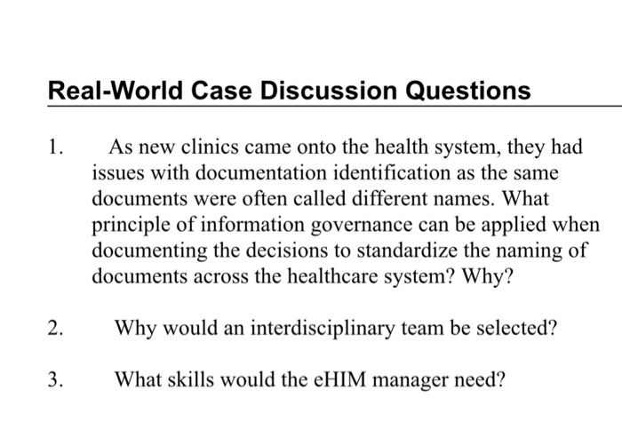 Solved Real-World Case Discussion Questions 1.As new clinics | Chegg.com