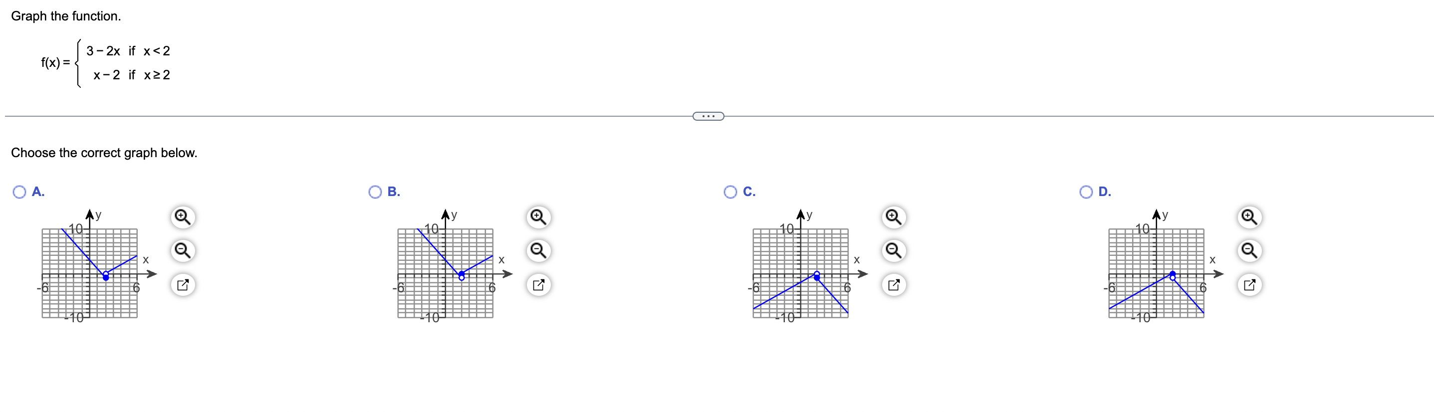 Solved Graph the function. f(x)={3−2x if x