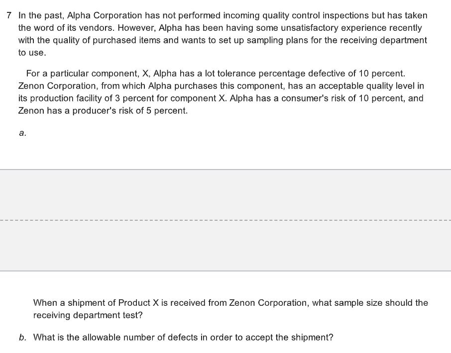 Solved 7 In the past, Alpha Corporation has not performed | Chegg.com