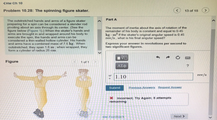 Solved CHw Ch 10 Problem 10.28: The spinning figure skater. | Chegg.com