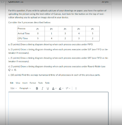 Solved Question 11 For this question, if you wish to upload | Chegg.com
