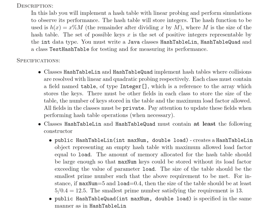Solved DESCRIPTION: In this lab you will implement a hash | Chegg.com