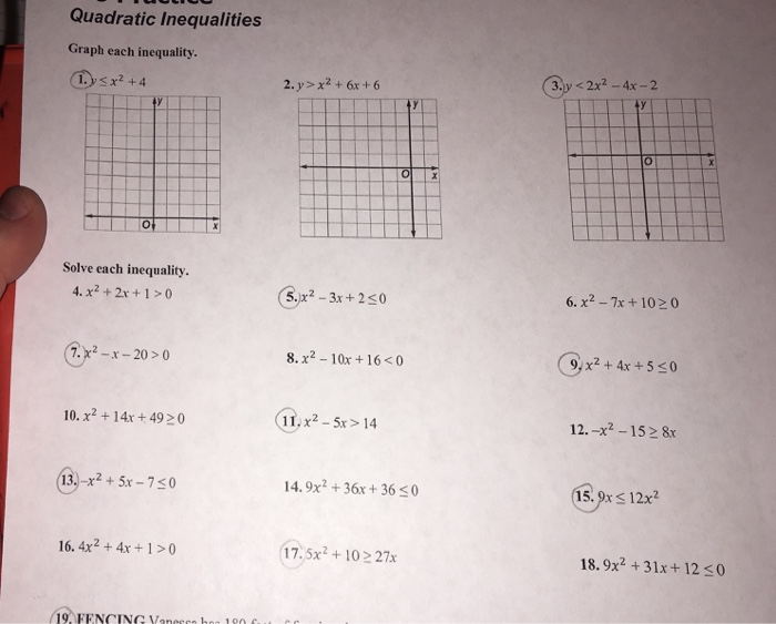Solved Quadratic Inequalities Graph each inequality. 2.y>χ2 | Chegg.com
