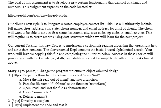 Solved The goal of this assignment is to develop a new | Chegg.com