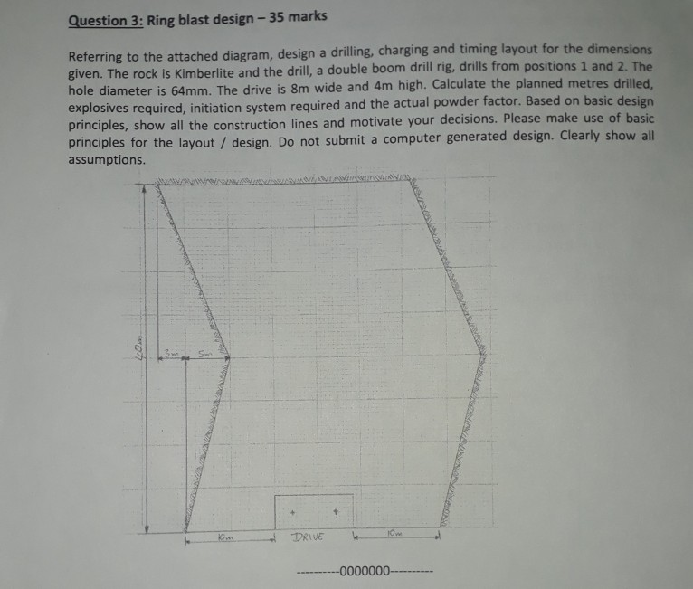 Question 3: Ring blast design-35 marks Referring to | Chegg.com