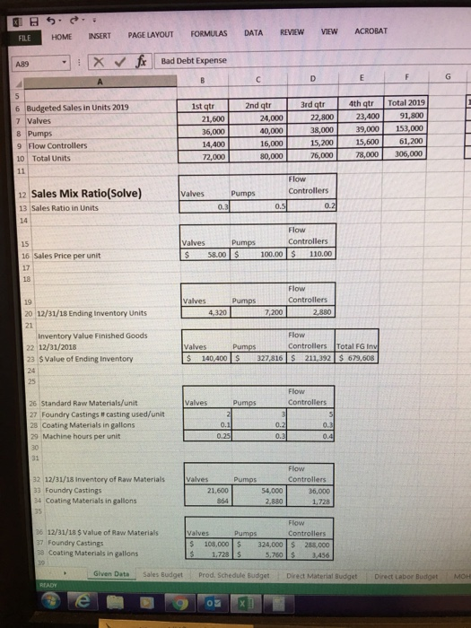 Handout # 3 1. Using the given data worksheet, | Chegg.com