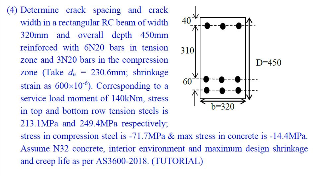 Solved 4 Determine Crack Spacing And Crack Width In A