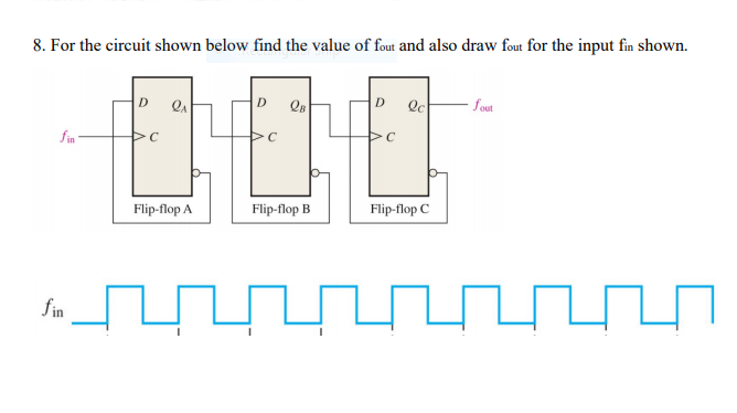 Solved 8. For the circuit shown below find the value of fout | Chegg.com