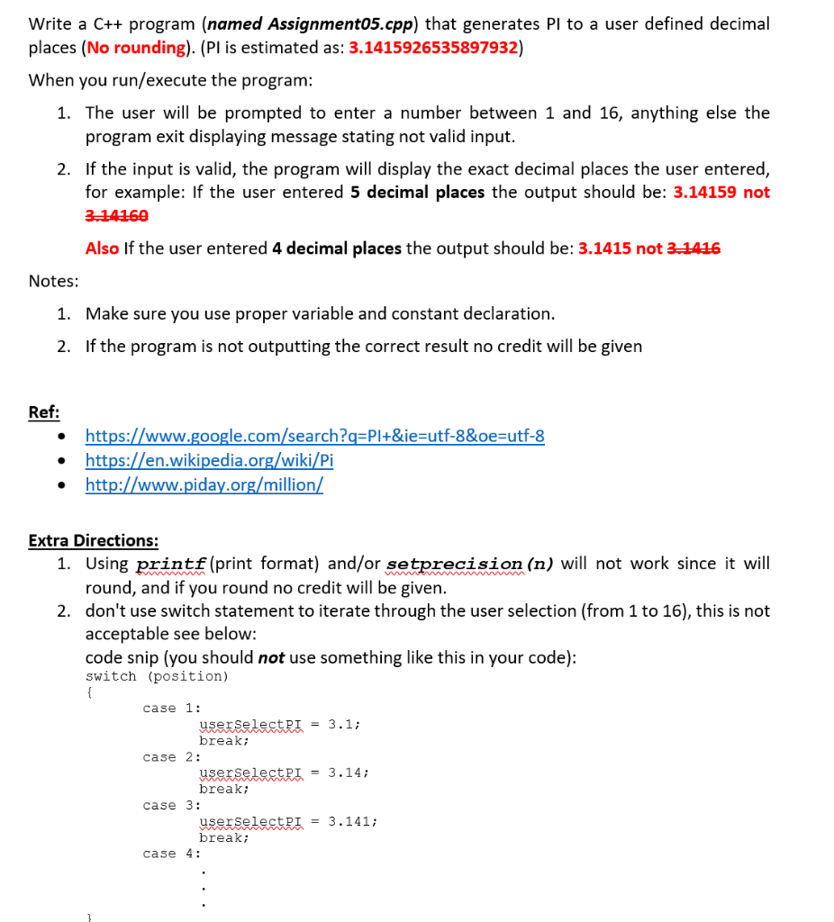 Solved Write a C++ program (named Assignment05.cpp) that | Chegg.com