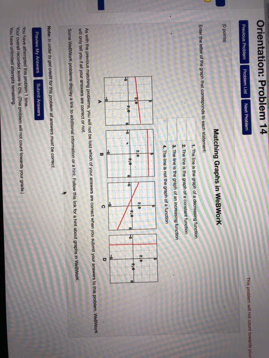 Solved Orientation: Problem 14 Matching Graphs in WeBWork | Chegg.com