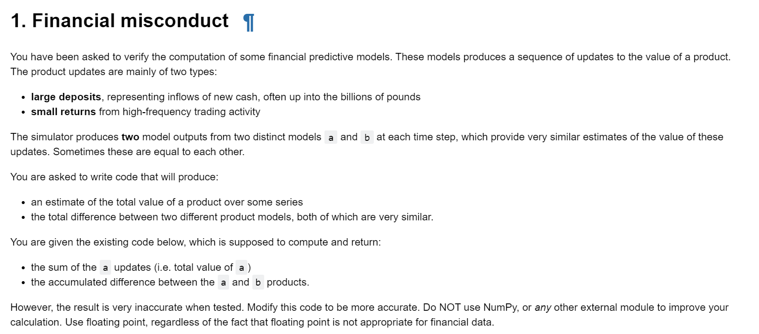 Solved 1. Financial misconduct 1 You have been asked to | Chegg.com