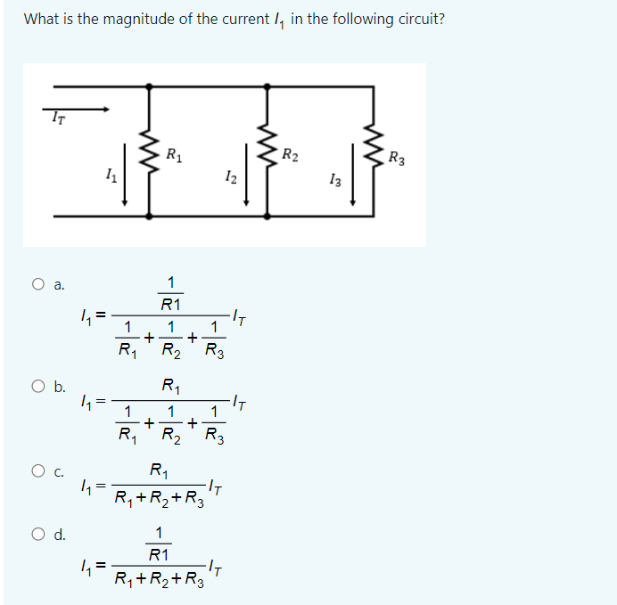 Solved What is the magnitude of the current I1 ﻿in the | Chegg.com