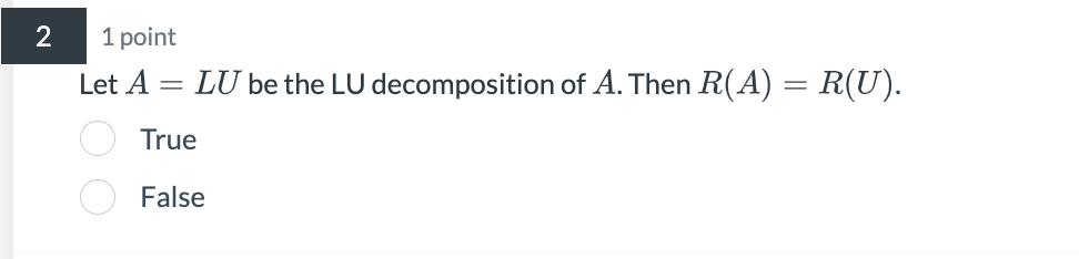 Solved Let A=LU be the LU decomposition of A. Then | Chegg.com
