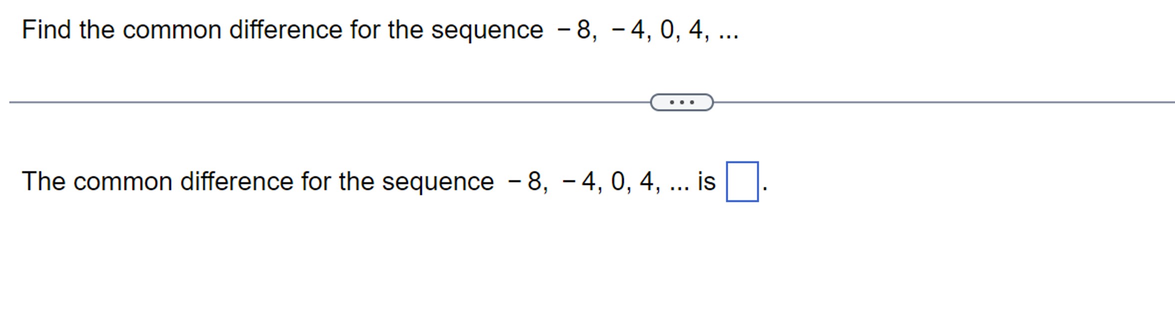 Solved Find the common difference for the sequence | Chegg.com