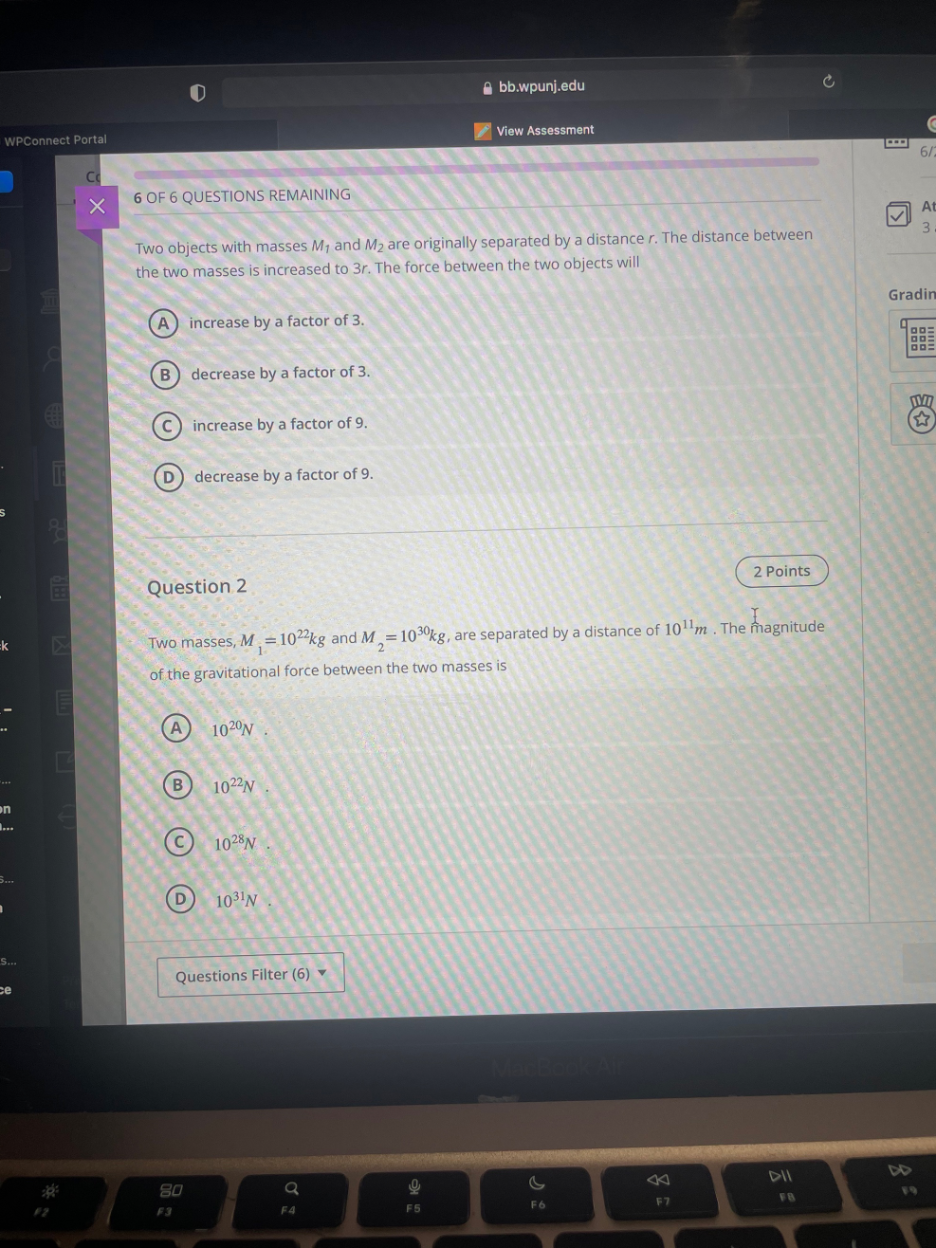 Solved Two objects with masses M1 and M2 are originally | Chegg.com