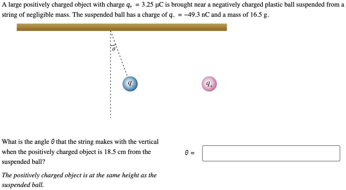 Solved A large positively charged object with charge | Chegg.com