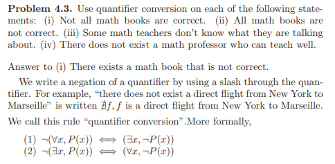 Solved Problem 4.3. Use quantifier conversion on each of the | Chegg.com