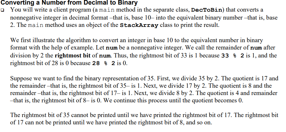 Solved Converting a Number from Decimal to Binary You will | Chegg.com
