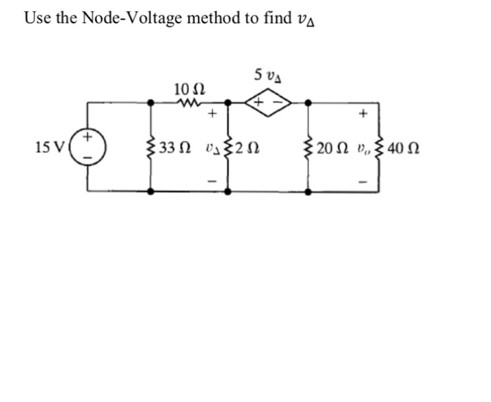 Solved Use the node-voltage method to find v, in the cir- | Chegg.com