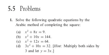Solved 5.5 Problems 1. Solve the following quadratic | Chegg.com