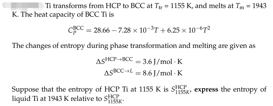 Solved Thermodynamics of Materials science. Express the | Chegg.com
