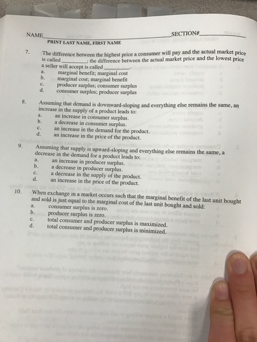 Solved SECTION# NAME PRINT LAST NAME, FIRST NAME .The | Chegg.com