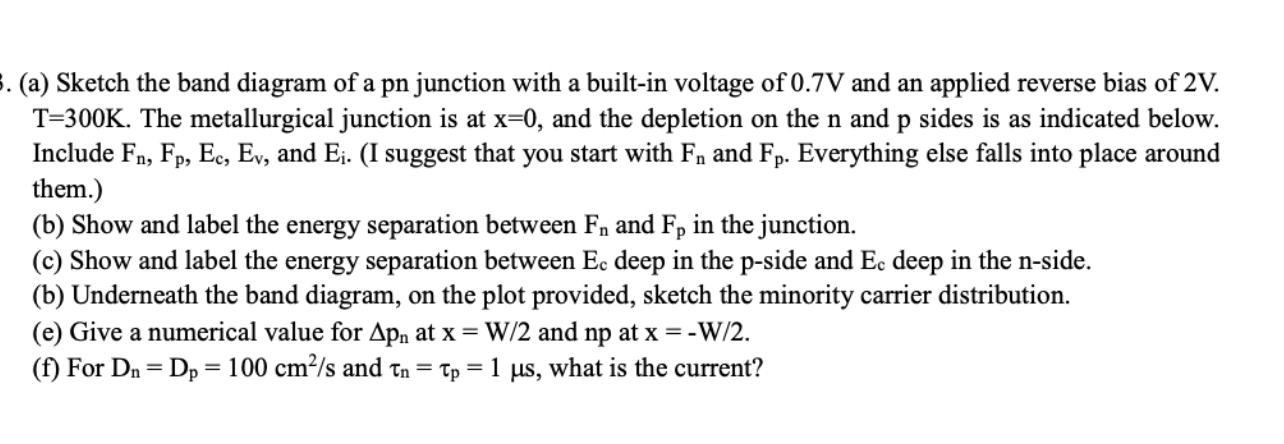 Solved 4. Repeat problem 3 (a-f) for an applied forward bias | Chegg.com