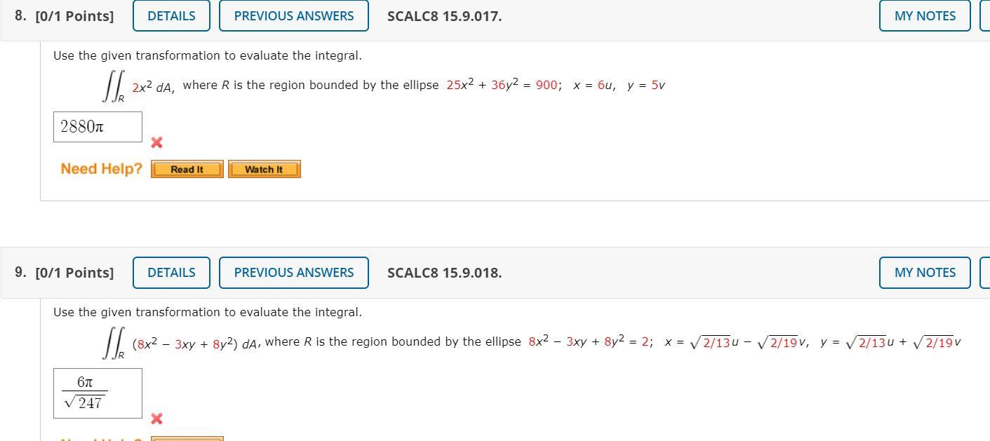 Solved 8. [0/1 Points] DETAILS PREVIOUS ANSWERS SCALC8 | Chegg.com