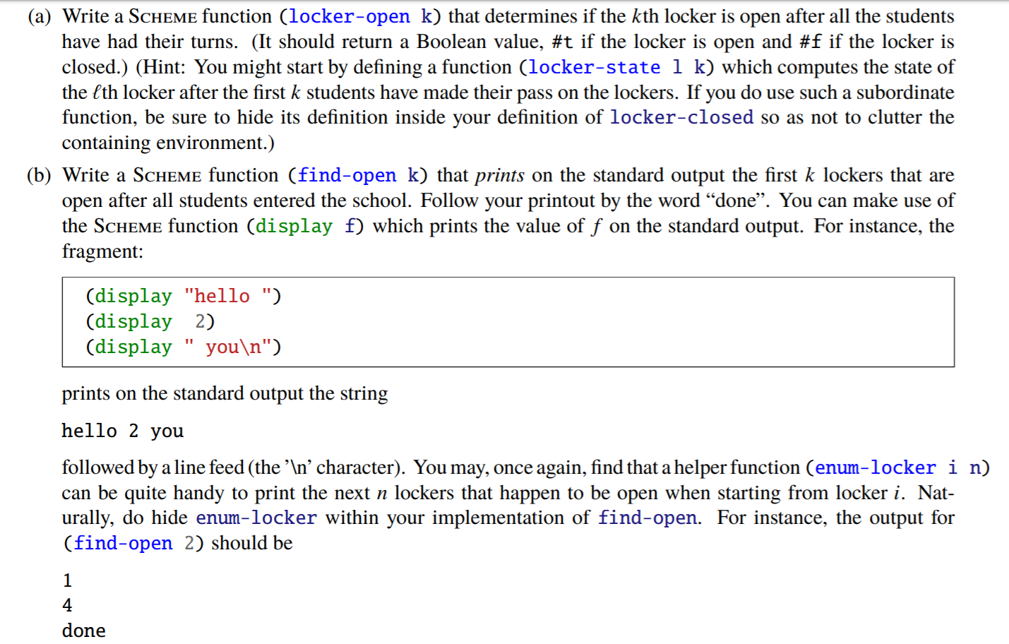 1. In a certain school, there are 1,000 lockers, | Chegg.com