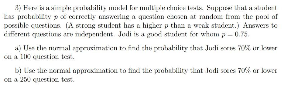Solved 3) Here is a simple probability model for multiple | Chegg.com