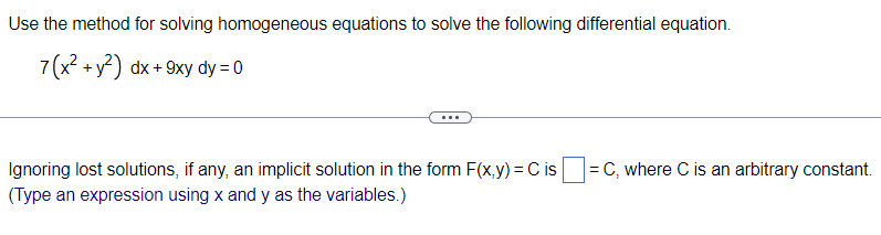 Solved Use the method for solving homogeneous equations to | Chegg.com