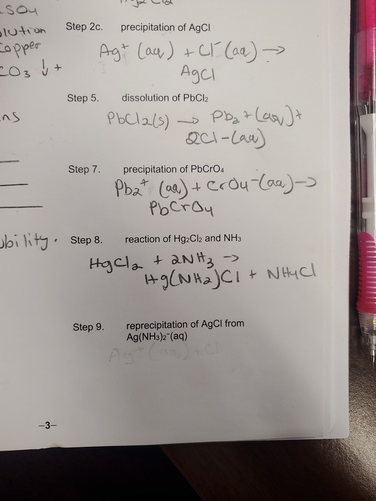 Solved -sou olution Step 2c. precipitation of Agci Copper | Chegg.com