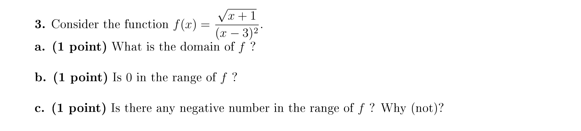 Solved Consider the function f(x)=x+12(x-3)2.a. (1 ﻿point) | Chegg.com