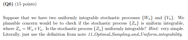 (Q6) (15 points) Suppose that we have two uniformly | Chegg.com