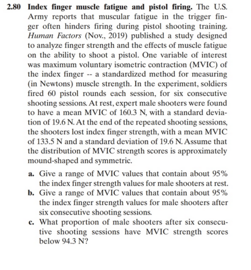 Solved 3 Index finger muscle fatigue and pistol firing. The | Chegg.com