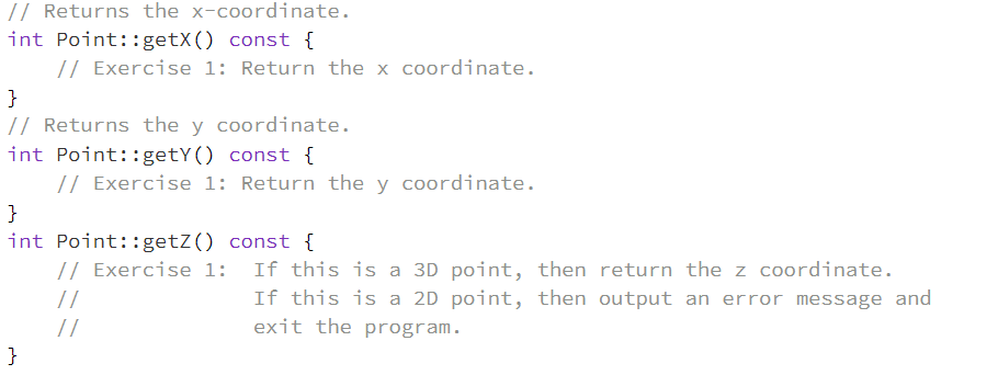 Solved Part 1: [60] Follow the comments in the MyPoint.h, | Chegg.com