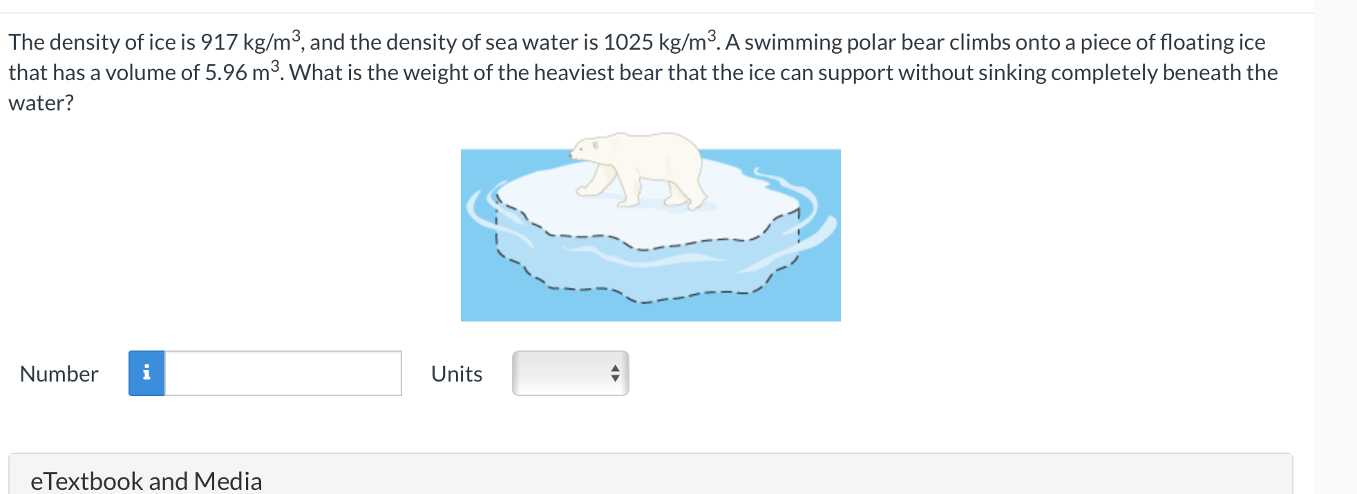 The density of ice is 917 kg/m3, and the density of | Chegg.com