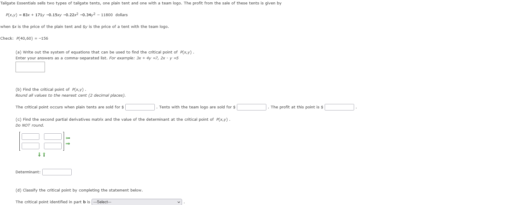 Solved Tailgate Essentials sells two types of tailgate | Chegg.com