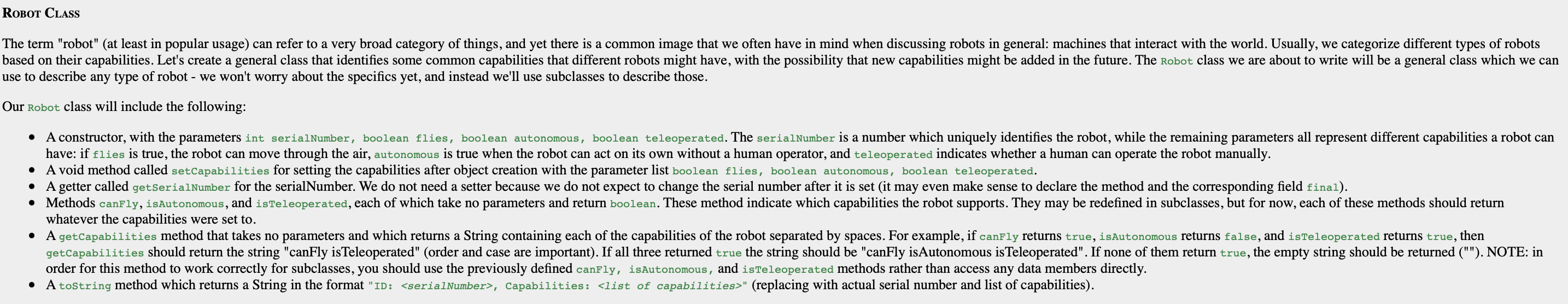 Solved se to describe any type of robot - we won't worry | Chegg.com
