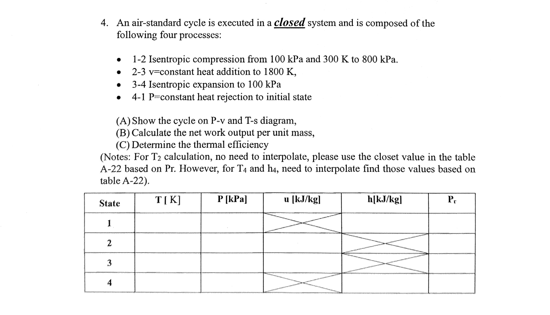 Solved An air-standard cycle is executed in a closed system | Chegg.com