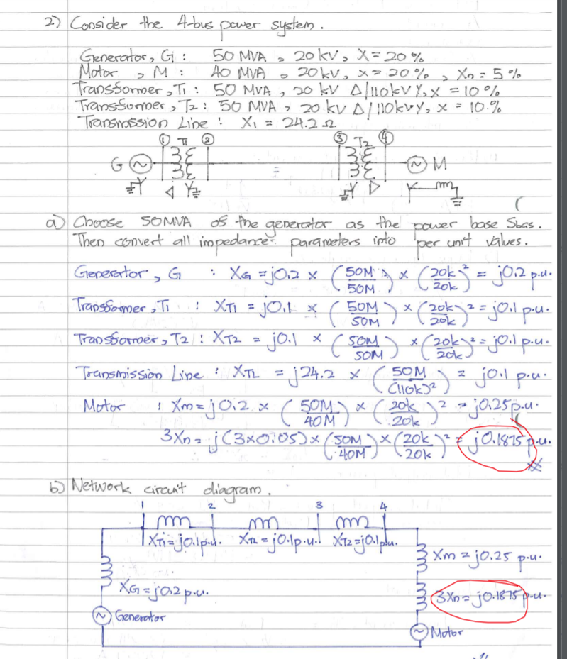 Solved 2) Consider the 4-bus power system. Generator, G: 50 | Chegg.com