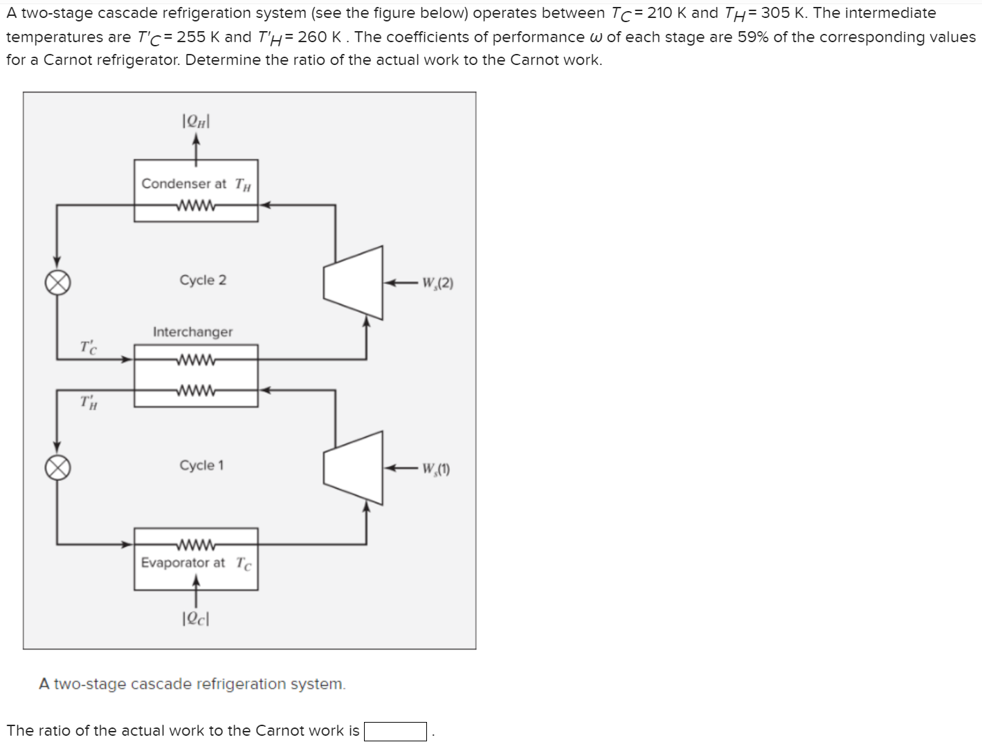 Solved A two-stage cascade refrigeration system (see the | Chegg.com