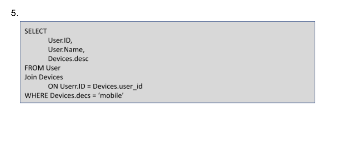 Solved Given the three tables, write out what you think | Chegg.com