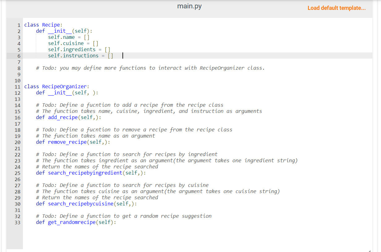Solved 19.1 Recipe organizerProblem Statement: Recipe | Chegg.com