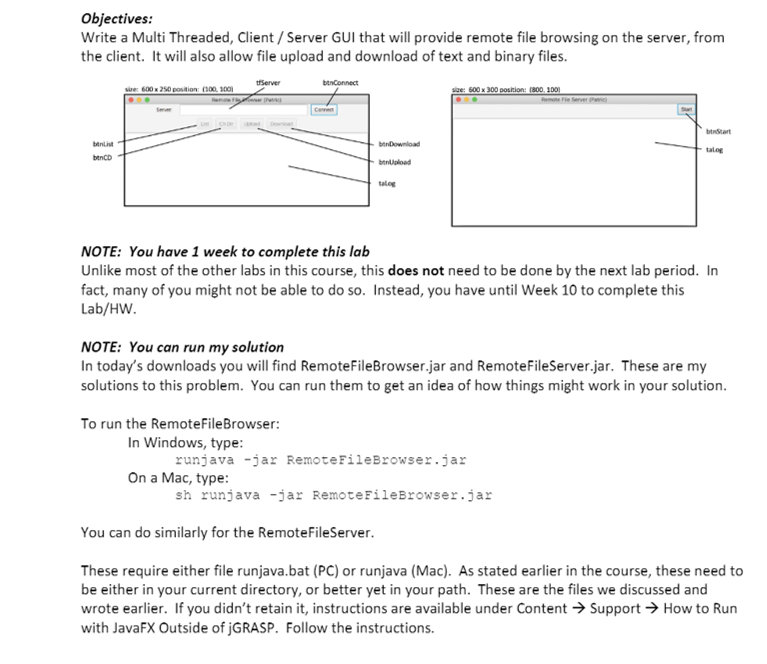 Objectives: Write a Multi Threaded, Client /Server | Chegg.com